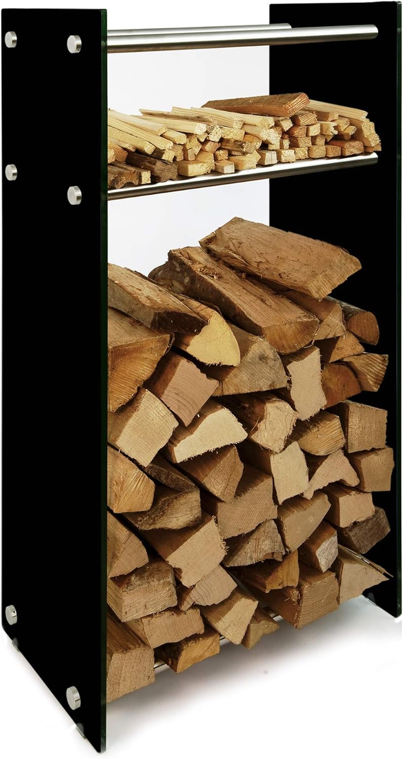 Kaminholzregal Holzregal Kaminholz-Ständer, 12 mm Sicherheitsglas - Ho – techstudio.ch