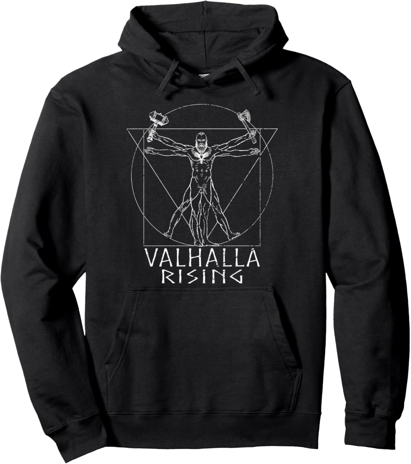 Vitruvian Viking I Walhalla & Wikinger I Valhalla Rising Pullover Hood – techstudio.ch
