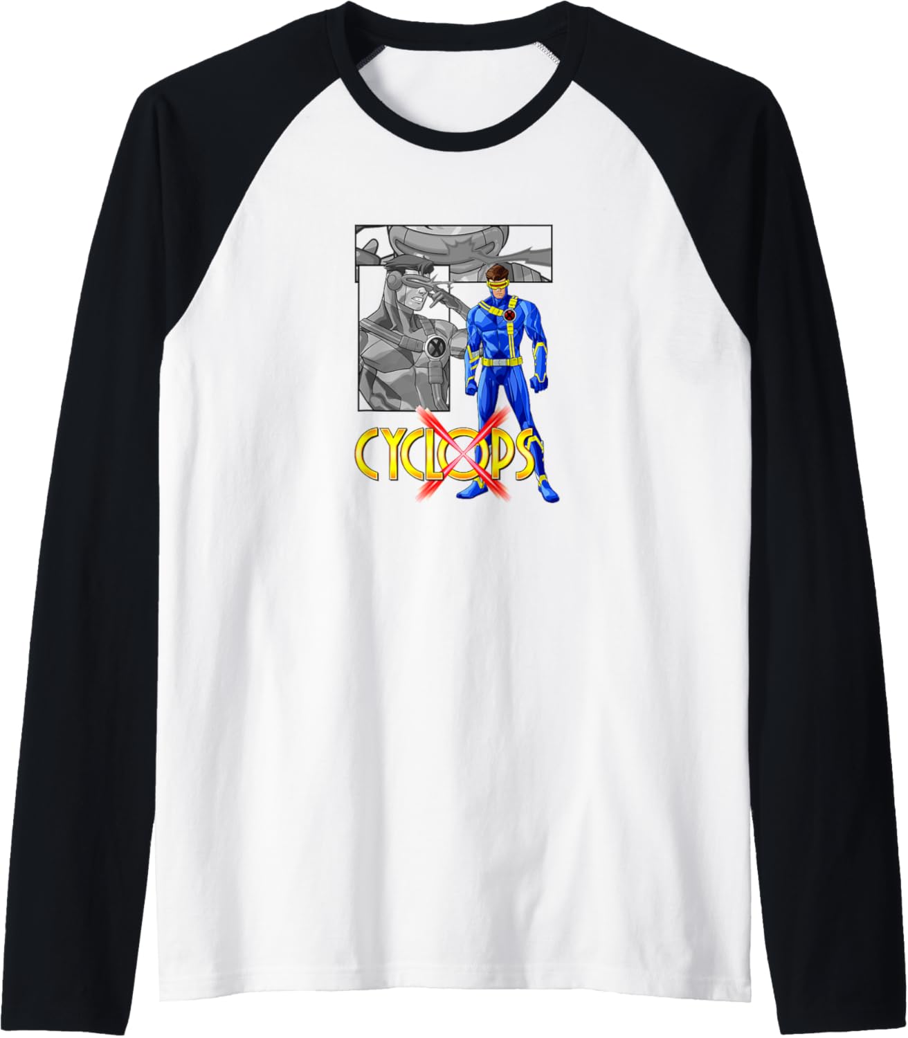 Marvel X-Men Cyclops Collage Panel Logo Raglan – techstudio.ch