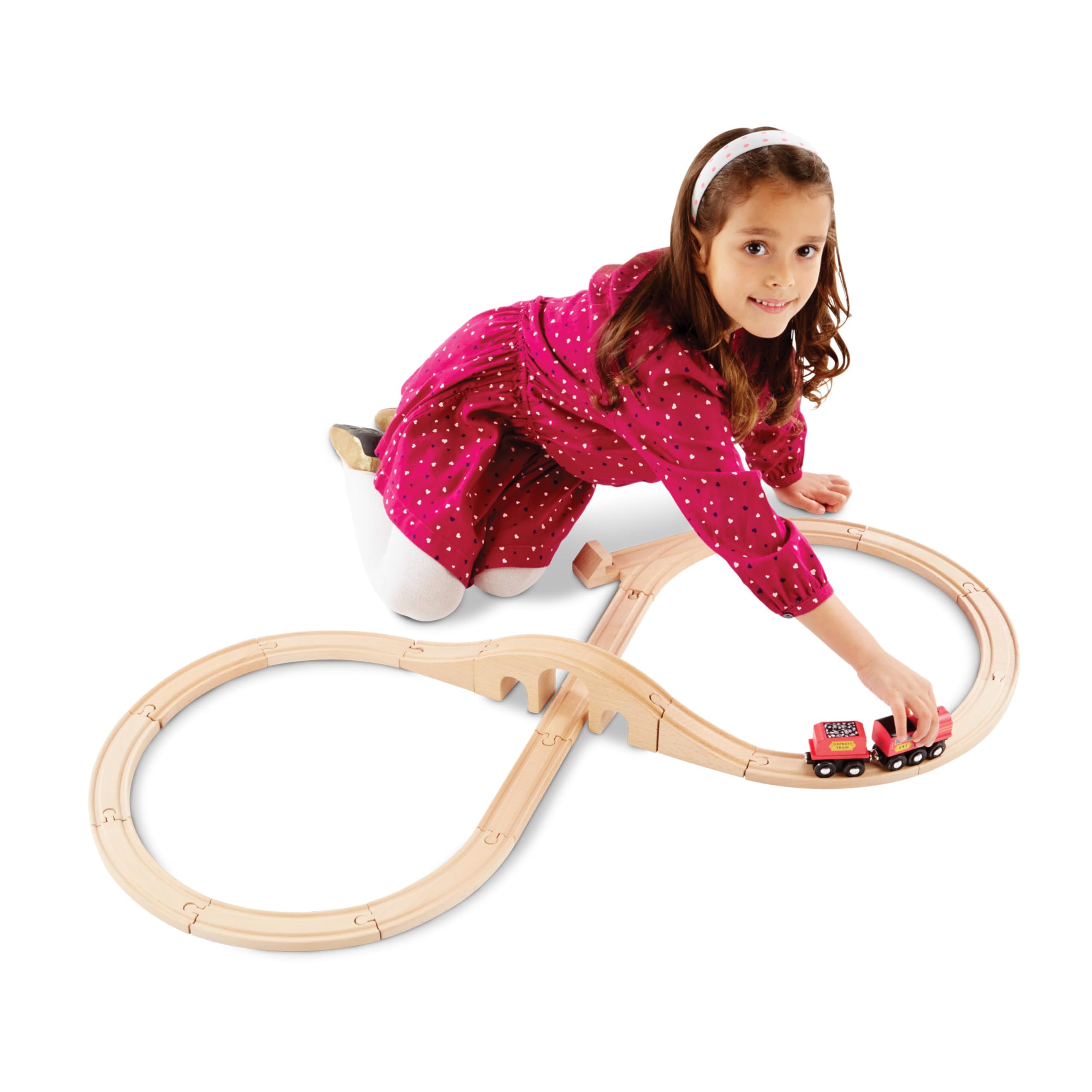 Melissa & Doug Classic Wooden Figure Eight Train Set (22 pcs ...