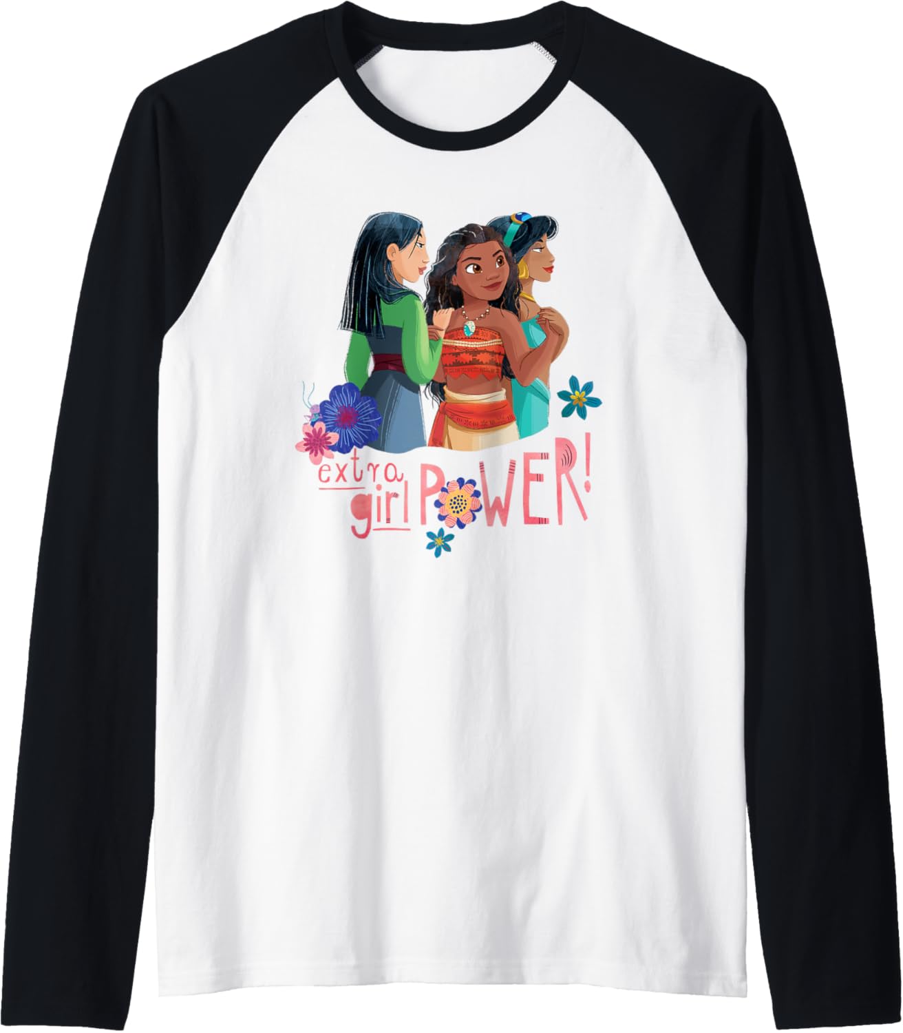 Disney Princess Mulan, Vaiana, Jasmine Extra Girl Power! Raglan ...