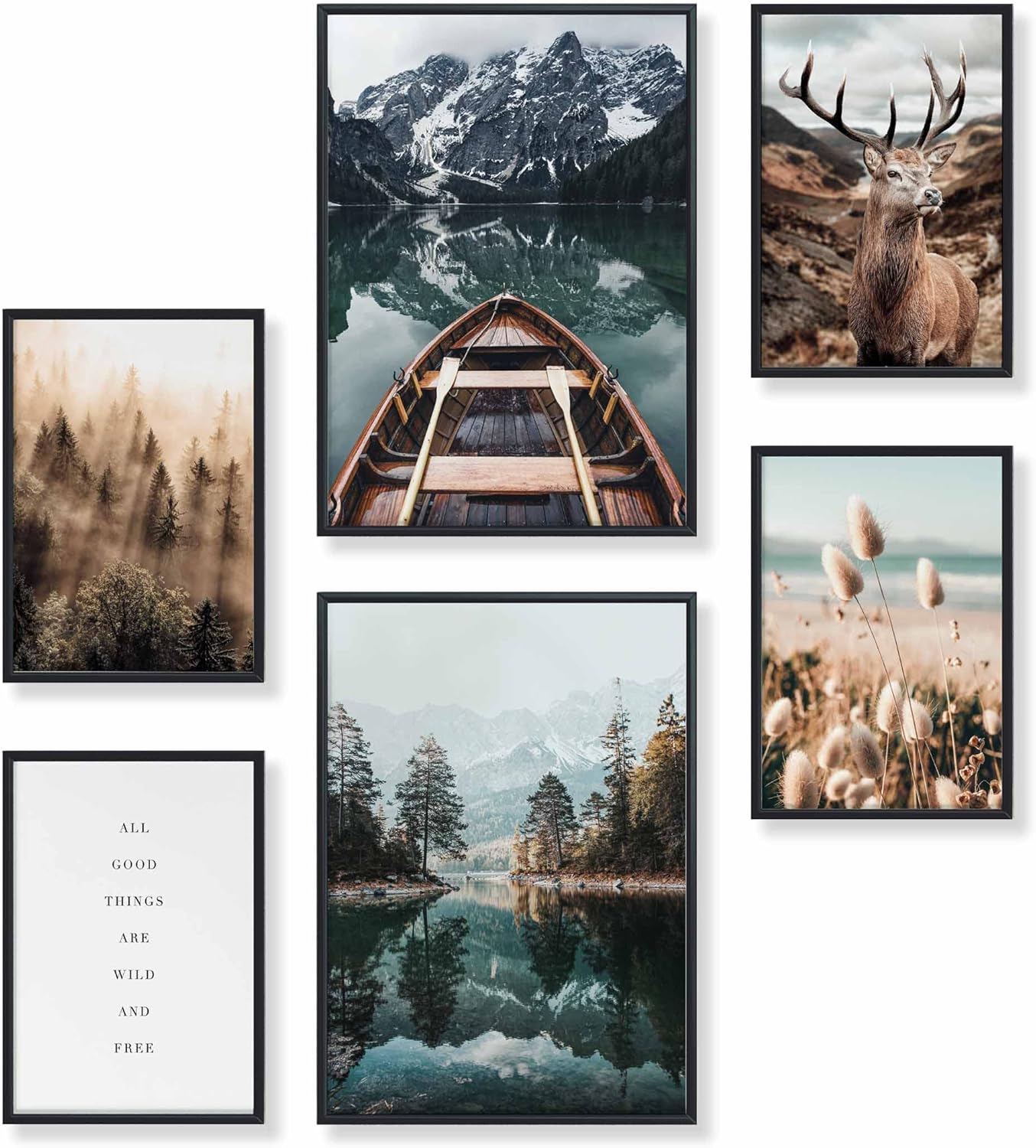 Heimlich® Premium Poster Set mit Bilderrahmen Aluminium Schwarz | 2 x ...