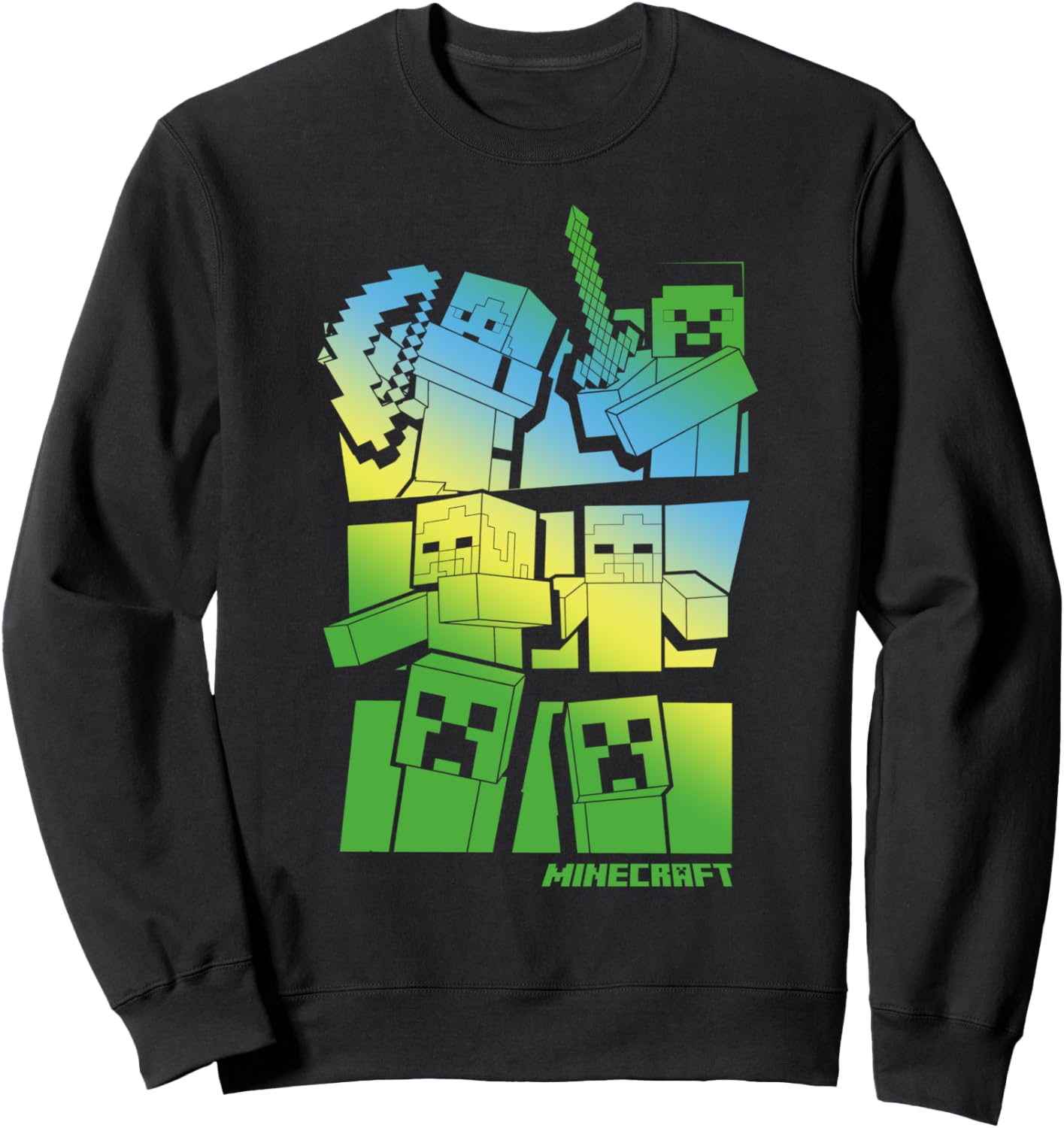 Minecraft Story Gradient Blue Green Sweatshirt – techstudio.ch