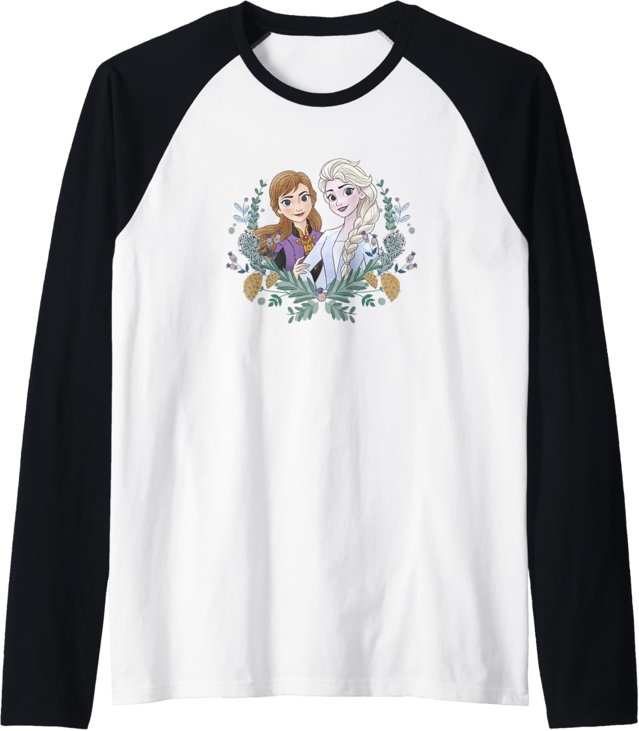 Disney Frozen Anna & Elsa Sisters Floral Portrait Raglan – techstudio.ch