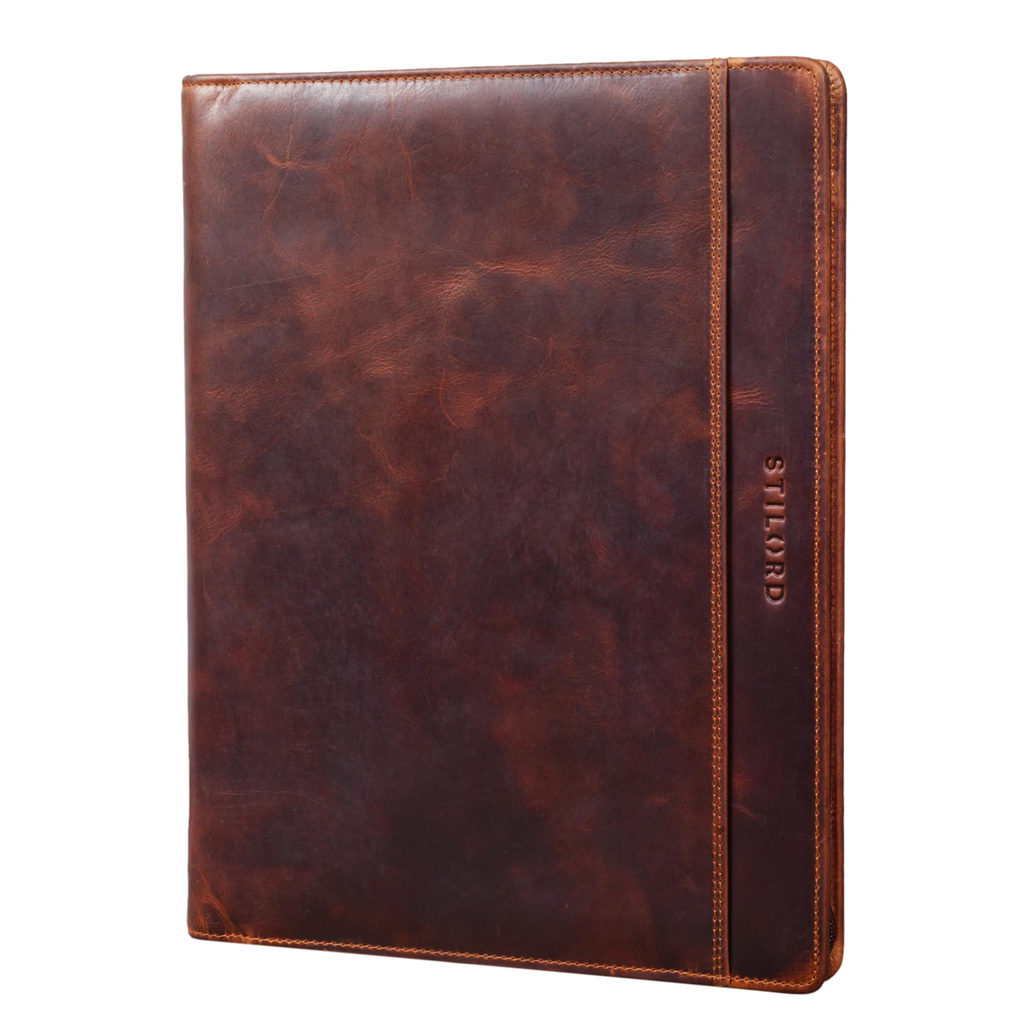 STILORD 'Josh' Leder Aktenmappe Vintage mit Ringmechanik Dokumentenmap ...