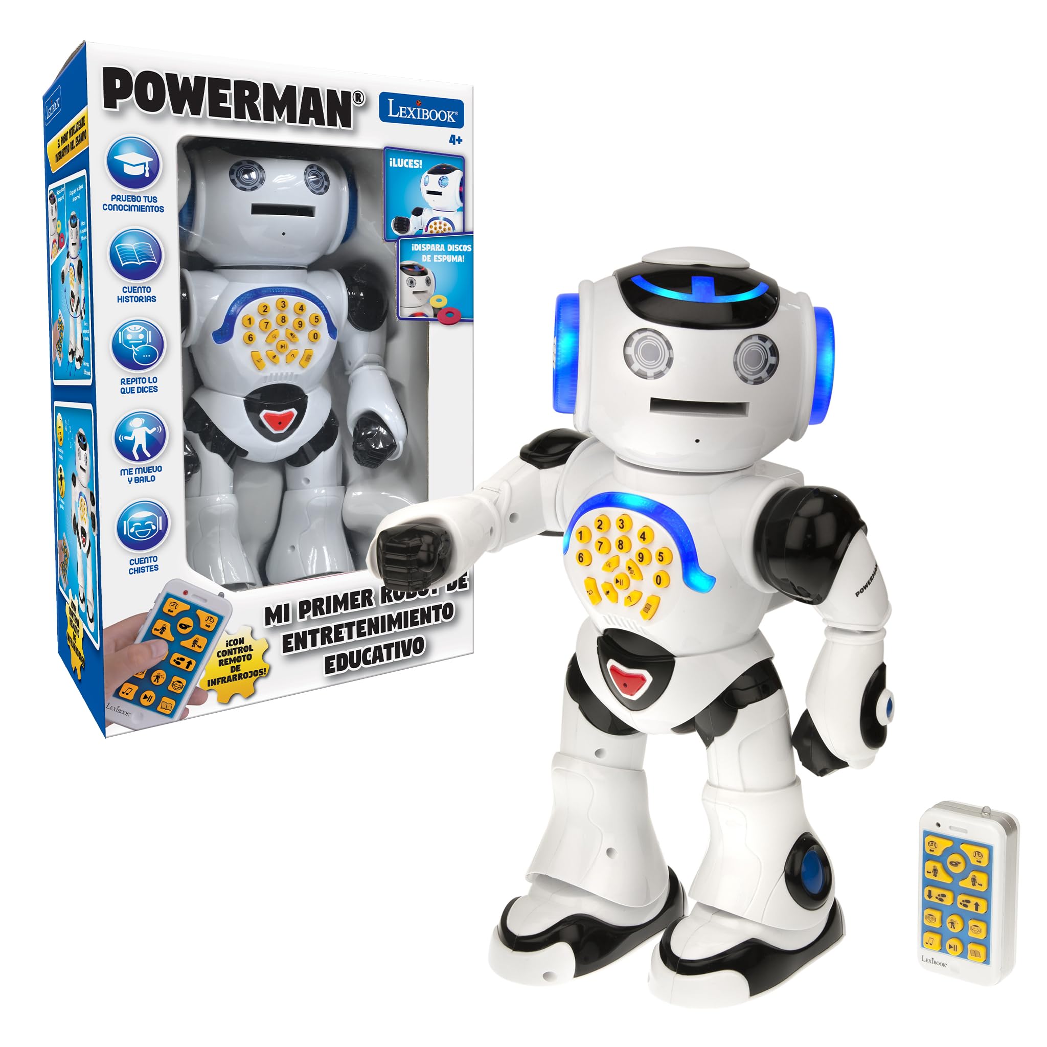 Lexibook Powerman Roboter, Weiss (ROB50ES) - Spanische Version, ROB50E ...