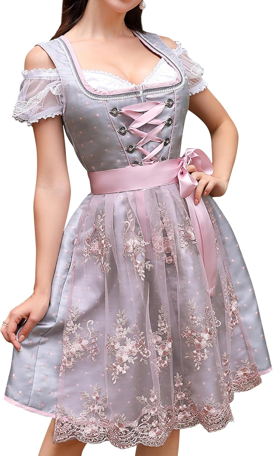 Clearlove Dirndl Damen Midi Trachtenkleid 3 Teilig inkl. Dirndl Kleid – techstudio.ch