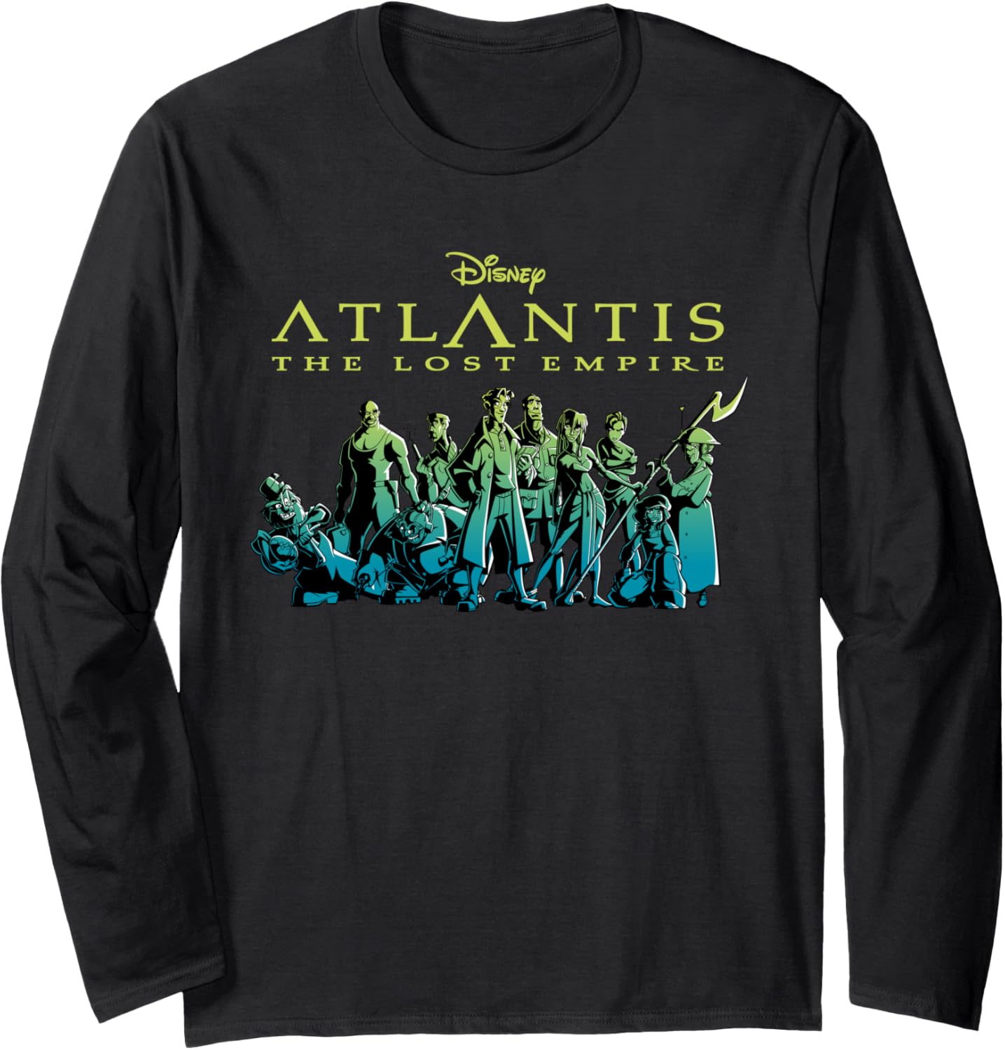 Disney Atlantis The Lost Empire Characters Gradient Langarmshirt ...