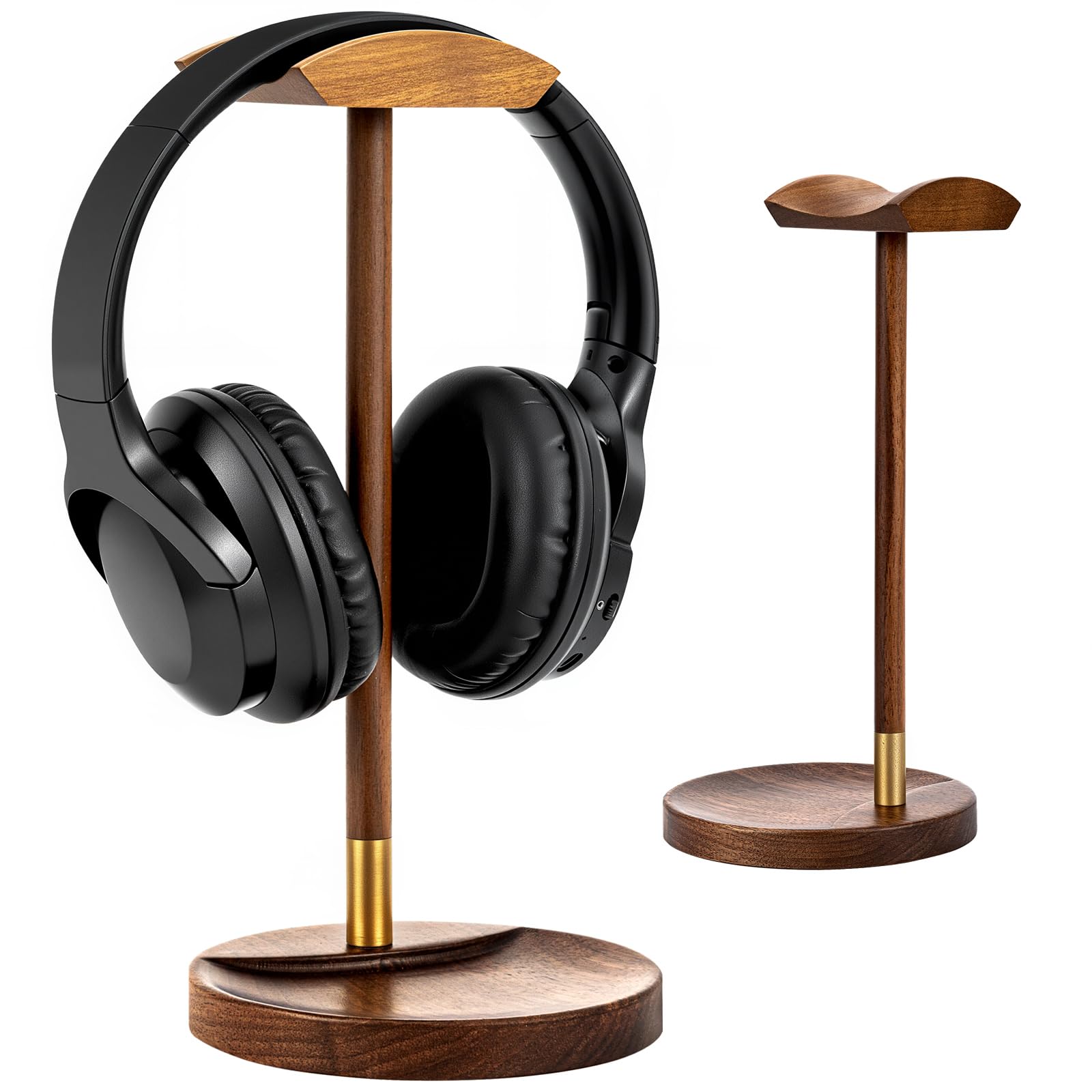Headphone Stand für Schreibtisch, massiver Holz Gaming-Headset-Ständer ...