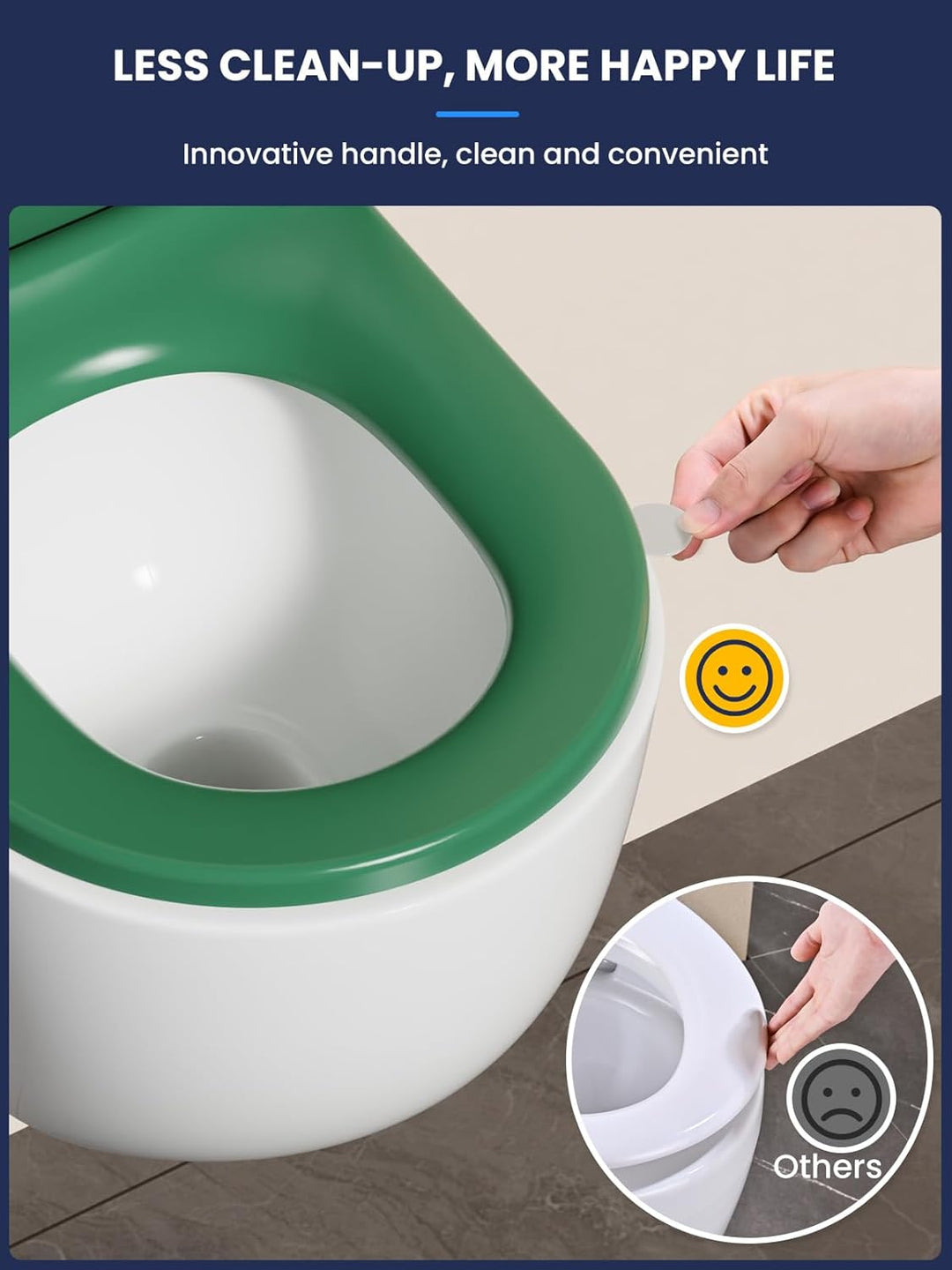 Toilettendeckel mit Absenkautomatik D-Form,YEAUPE PRO WC Sitz mit Pull ...