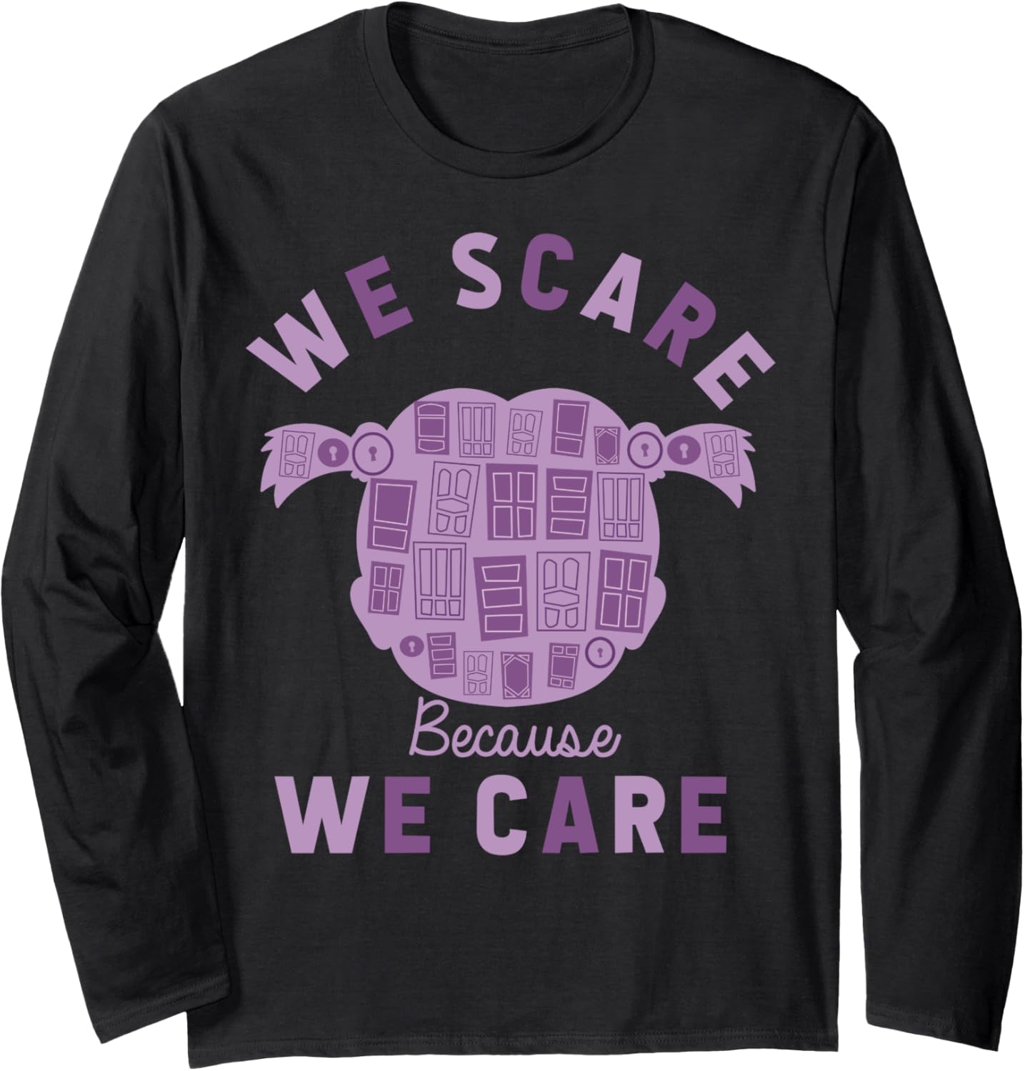 Disney Pixar Monsters Inc. Boo Because We Care Text Langarmshirt ...