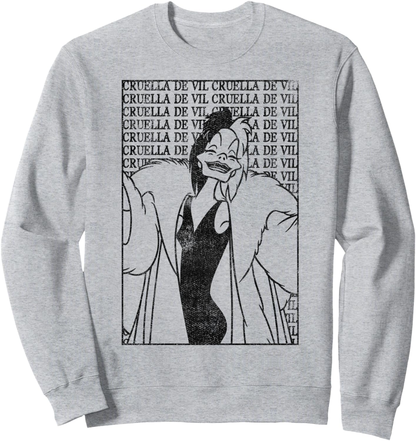 Disney Villains Cruella De Vil Word Wall Portrait Poster Sweatshirt ...