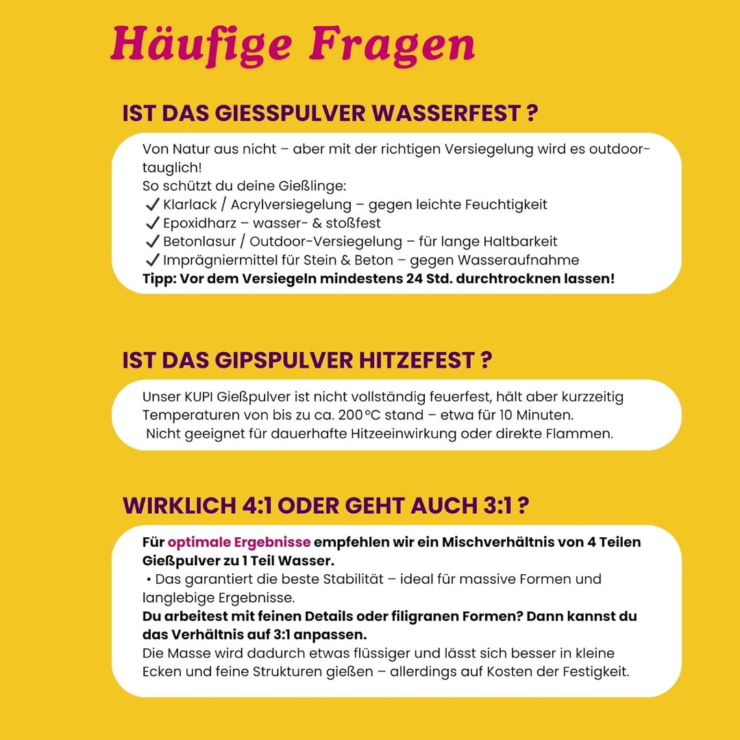 Keramik Giesspulver Weiss 10kg | Gips zum Giessen Lufthärtend & Geruch – techstudio.ch