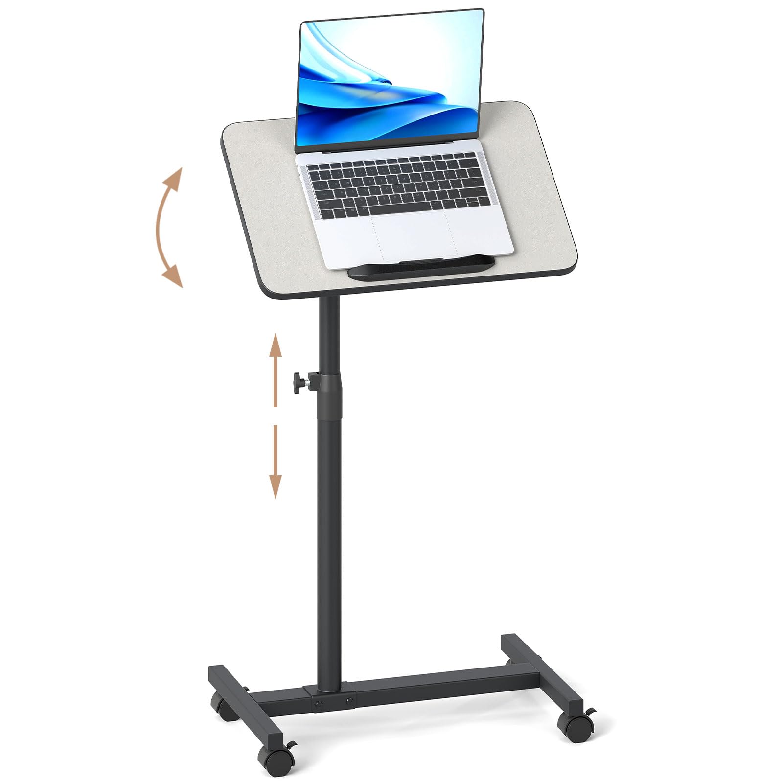 COSTWAY Betttisch auf Rollen höhenverstellbar, Pflegetisch mit neigbar ...