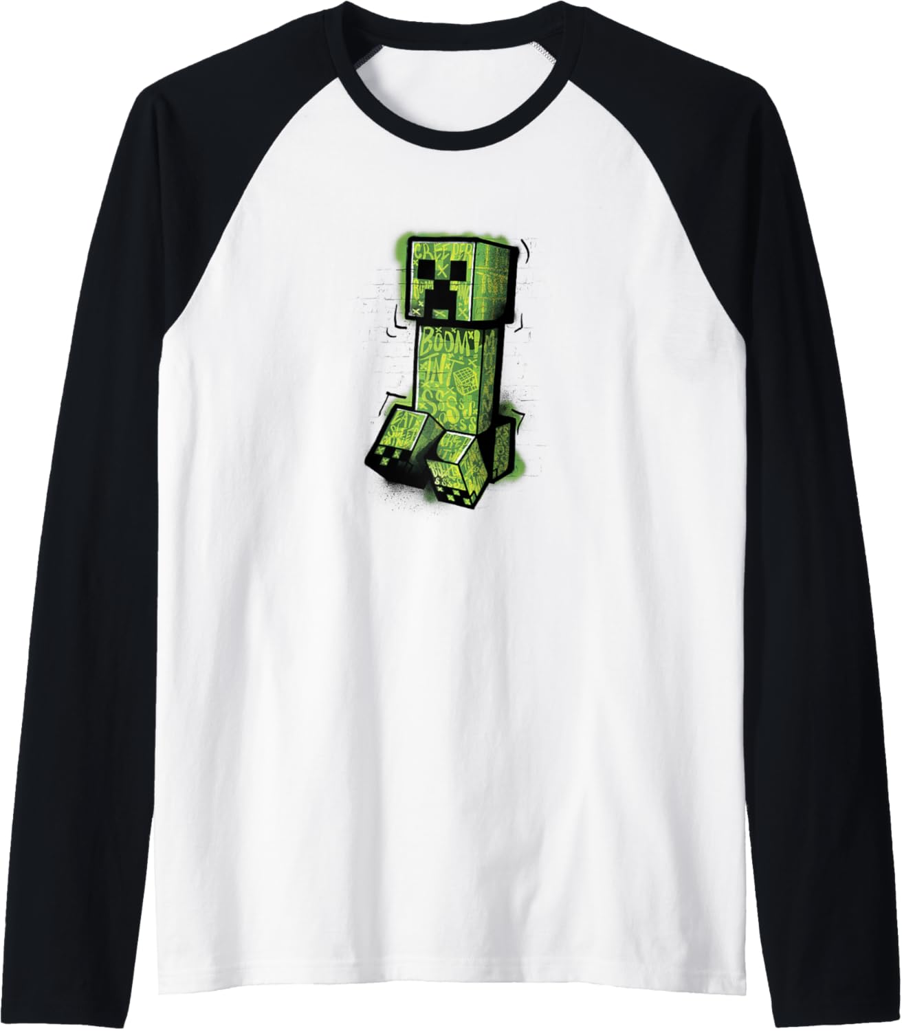 Minecraft Creeper Graffiti-Sitz Raglan – techstudio.ch