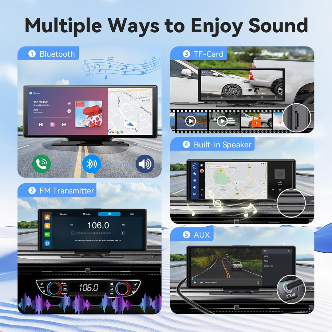 10,26 Zoll 4K Wireless Carplay Display Android Auto Display,Autoradio ...