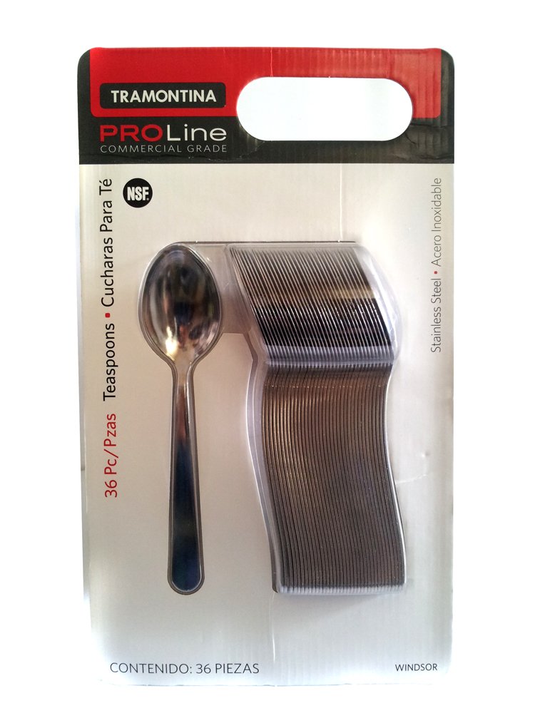 Tramontina Pro Line 36 Kaffeelöffel aus Edelstahl (1, A) 1 Silber, 1 S ...