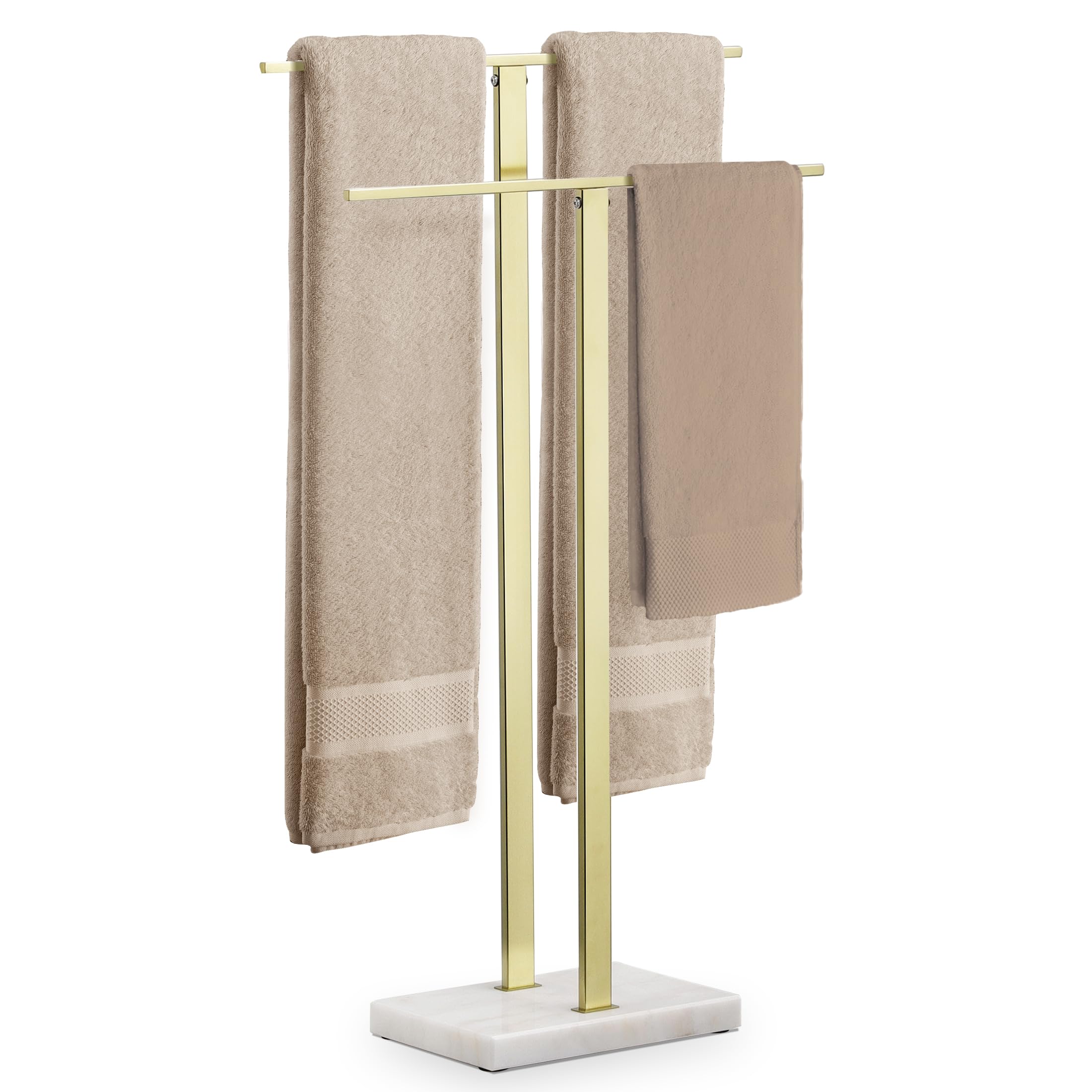KES Handtuchhalter Stehend Gold Handtuchständer Freistehend Zweiarmig ...