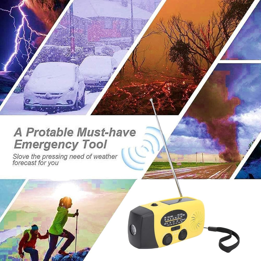 Solar-Radio mit Solar-Radio mit Kurbel, mit 2000 mAh Akku, NOAA AM/FM ...