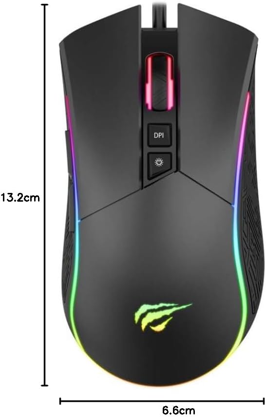 havit Gaming Maus mit Kabel - Computer Maus [mit USB Kabel und LED-Swi ...