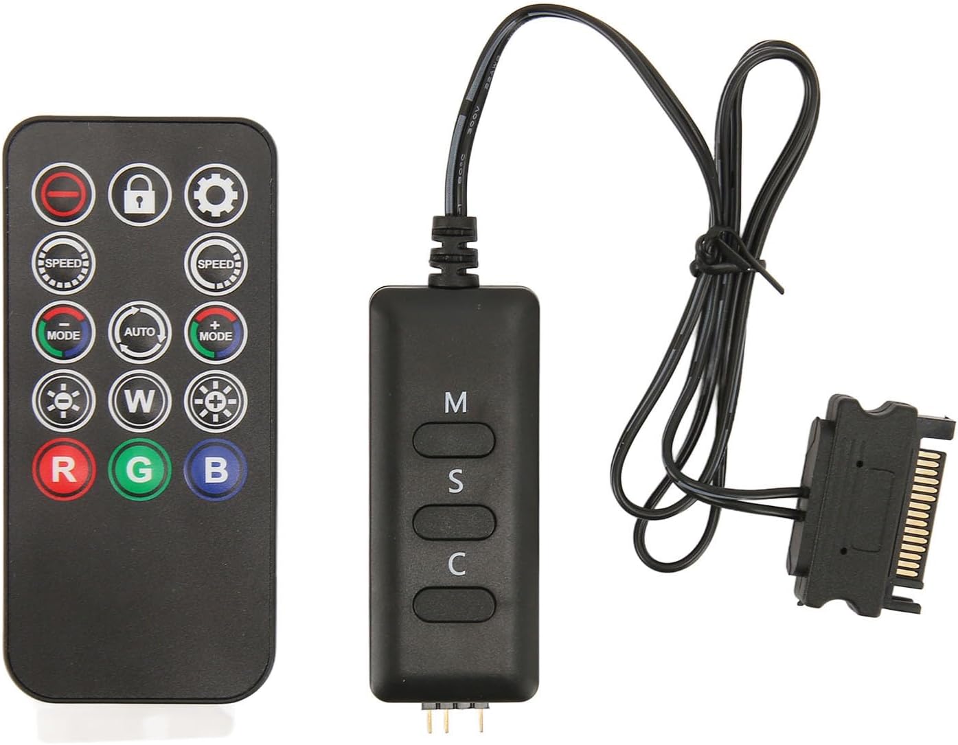 ASHATA DS ARGB PC-Lüfter-Controller-Kit, ARGB-Wireless-Controller, 5V ...