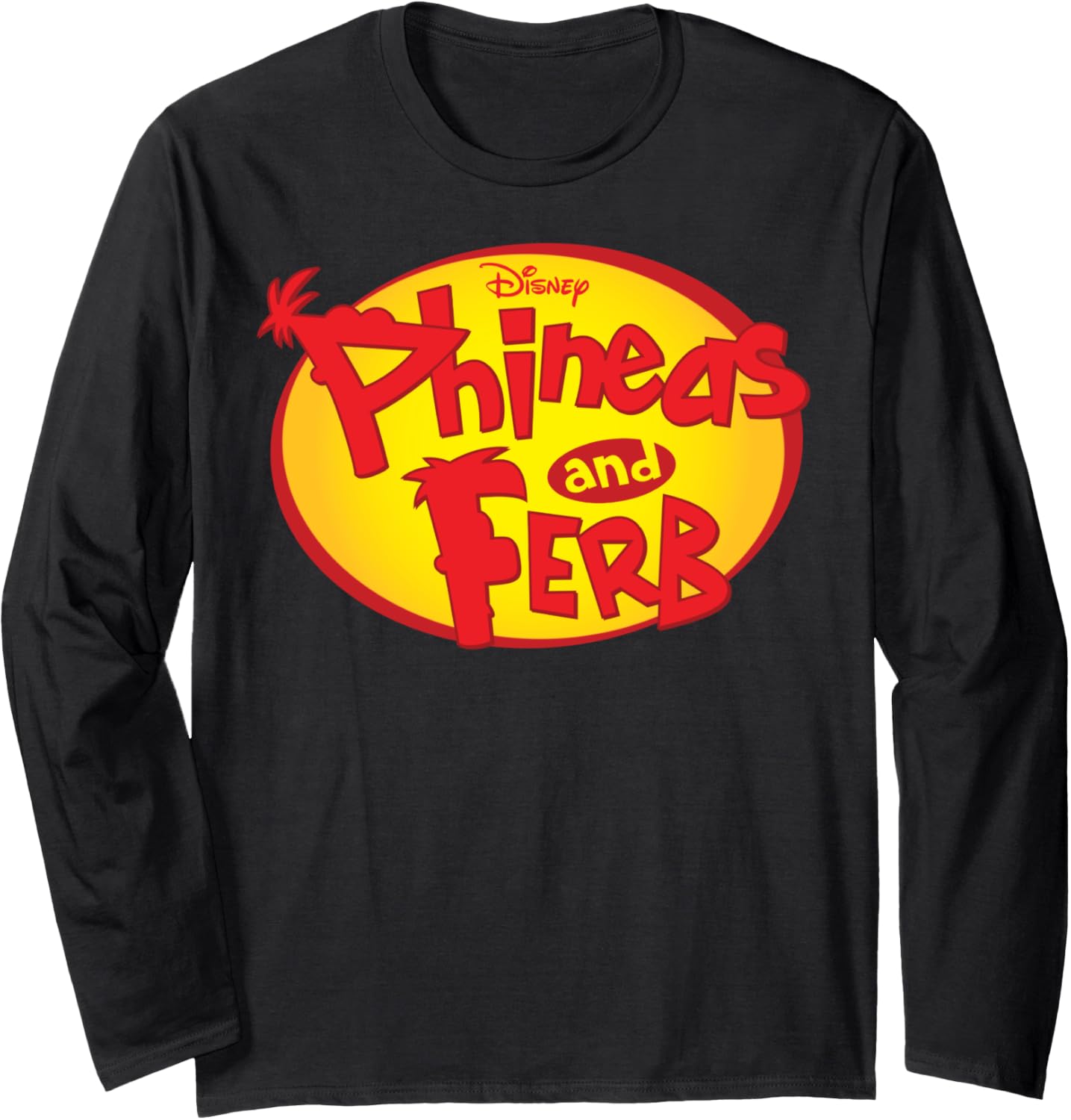 Disney Phineas und Ferb Red Show Logo Orange Circle Langarmshirt ...