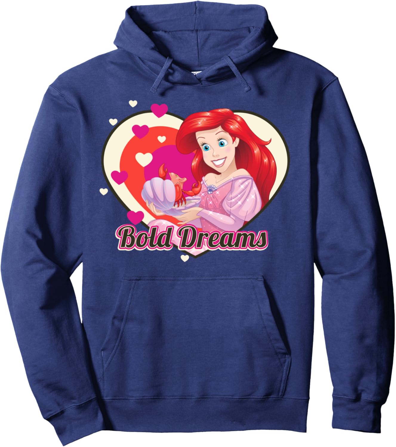 Disney The Little Mermaid Ariel Bold Dreams Cartoon Heart Pullover Hoo ...