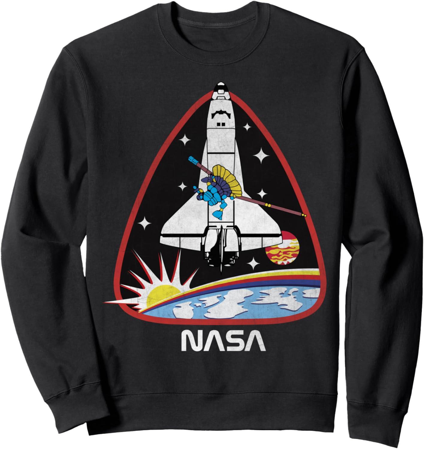 NASA Space Shuttle Over Earth Triangle Patch Sweatshirt – techstudio.ch