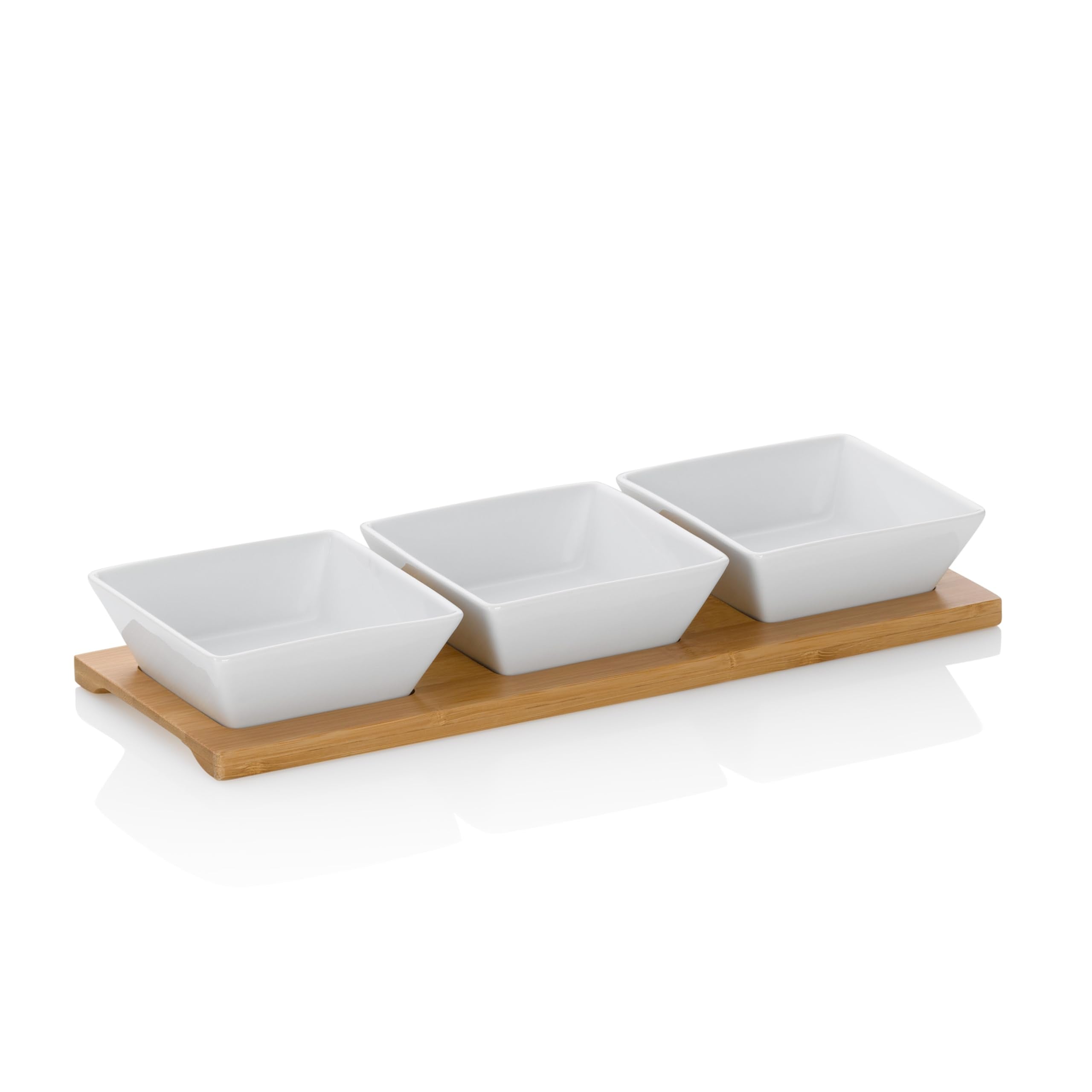 kela Servierschalen Set 4tlg PHILIPA, Porzellan Snackschalen mit Bambu ...